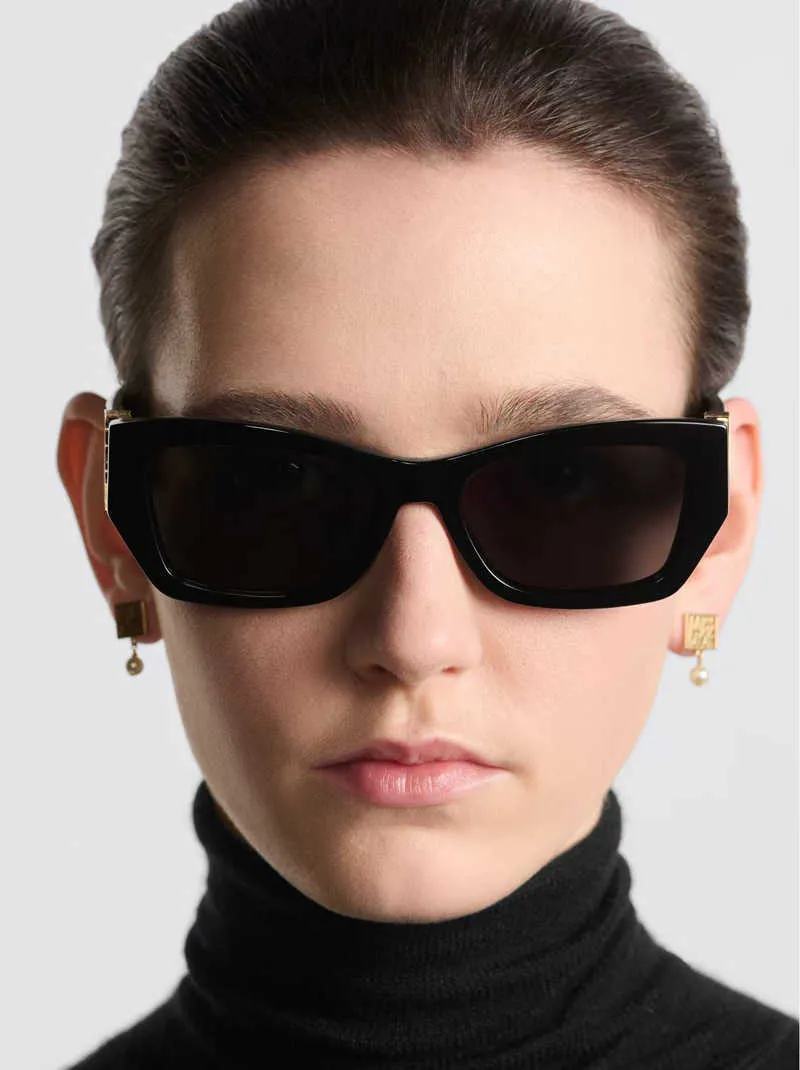 Cat Eye Gold Frame Square Sunglasses for Women with UV400 Sunshade ...