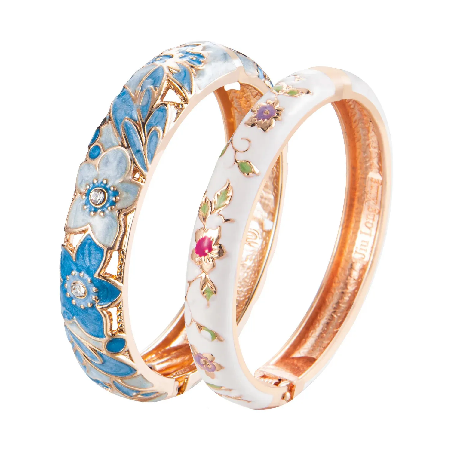 Double Enamel Cloisonne Bangle Set for Women Cartoon Style Metal ...