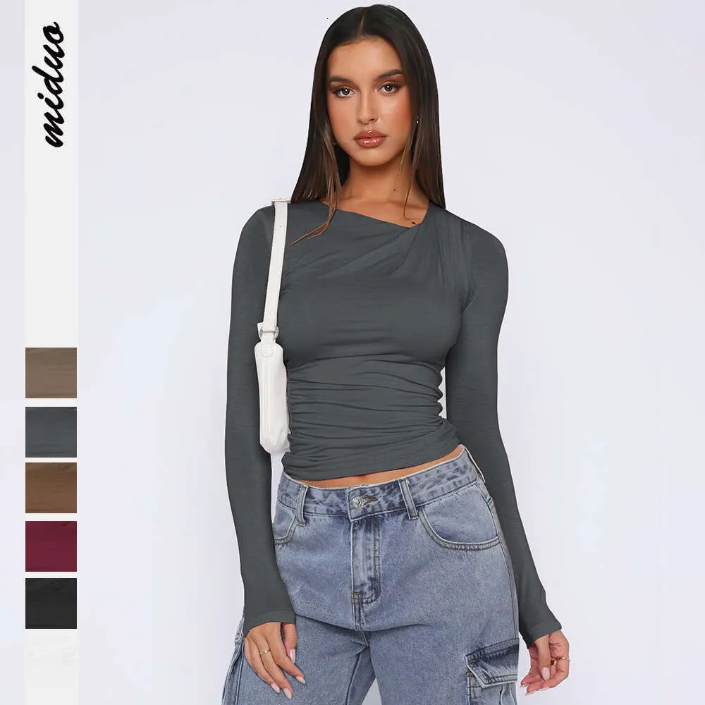 Women's Slim Fit Shoulder T-Shirt Fashionable Right Shoulder Top 2025 ...