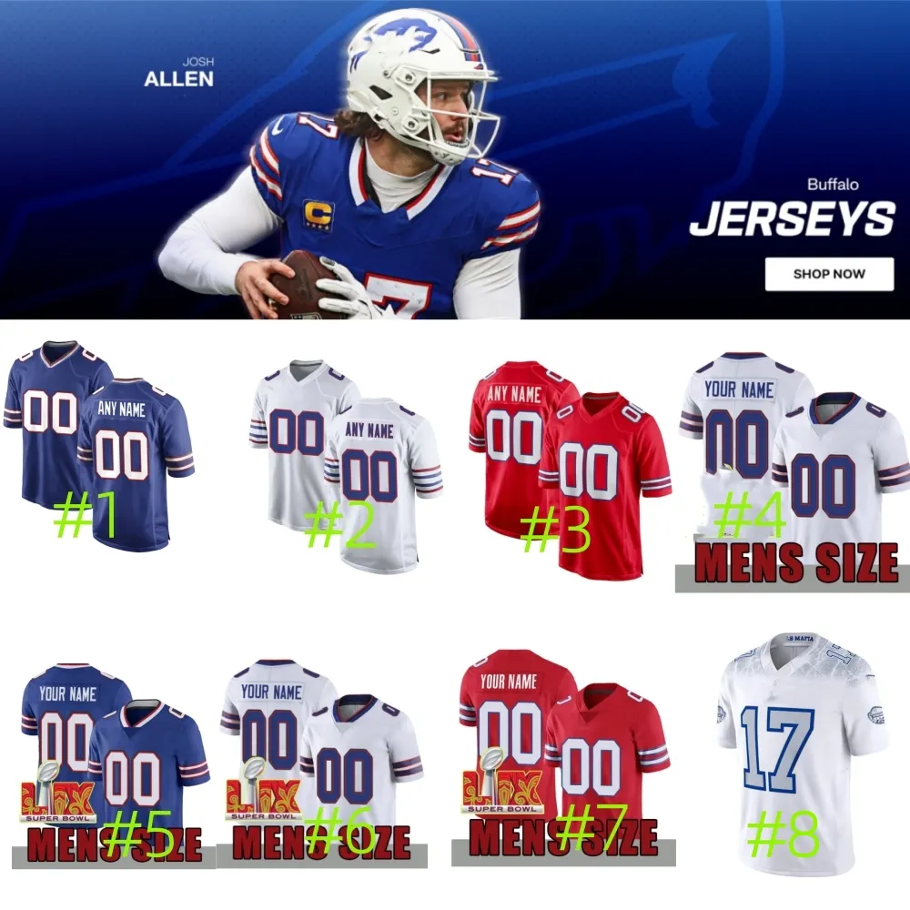 Buffalo Bills 25 Rivalries All American Uniforms Featuring Josh Allen ...