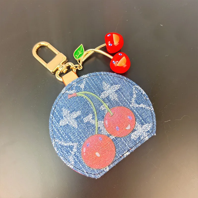 Designer Keychain Bag Charm Denim Mirror Car Keyring With Zinc Alloy ...