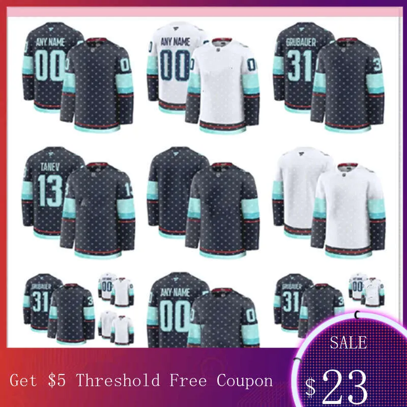 Custom Kraken Hockey Jersey Jared McCann Jaden Schwartz Brandon Montour ...