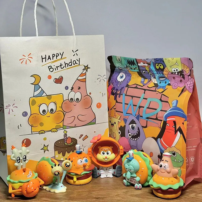 MINISO SpongeBob Burger Blind Box 6 Series Collectible Figures With ...