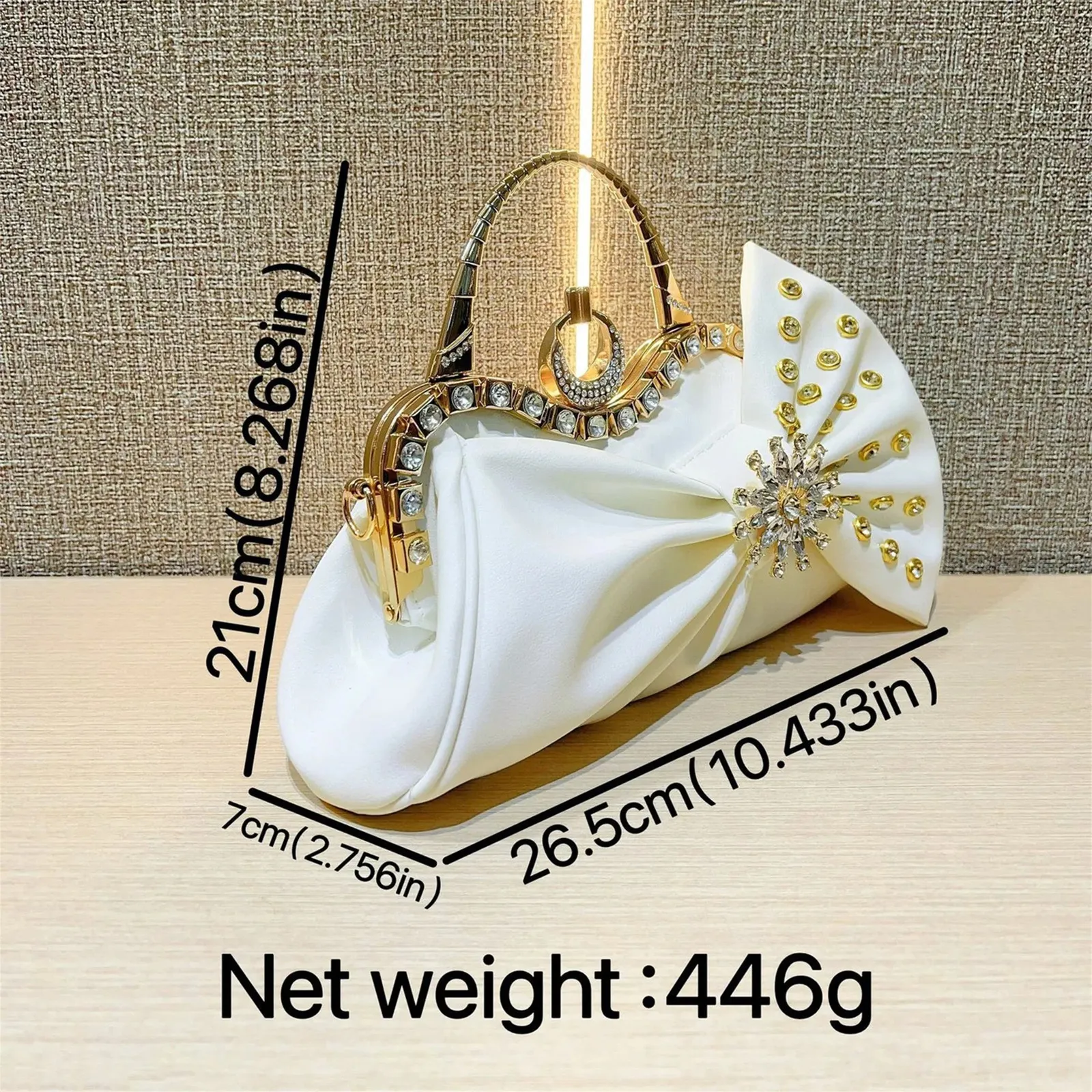 Women's Elegant Evening Clutch Purse with Shiny Rhinestones, Formal ...