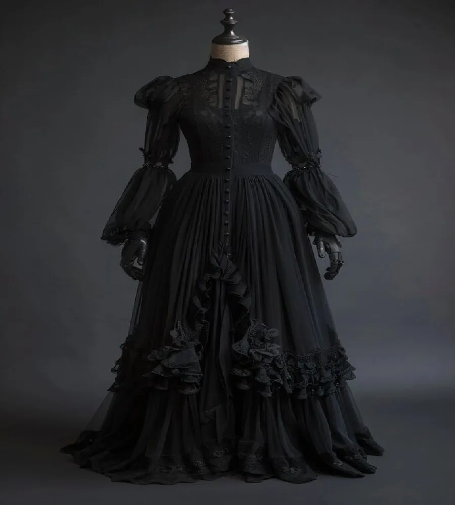 Mystical Gothic Sorceress Prom Dress 2025 Long Sleeve... From Cohodress ...
