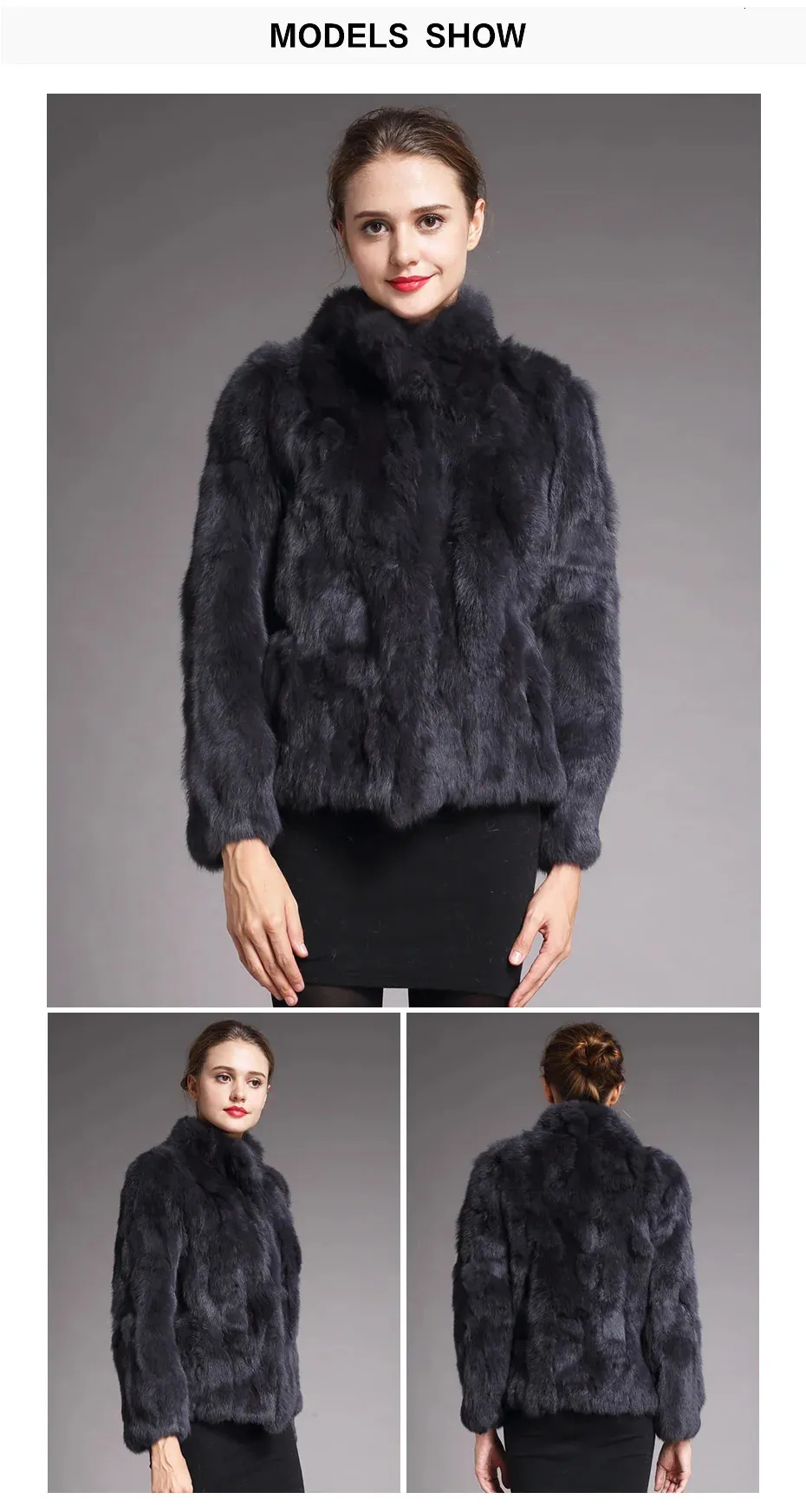 Fancy Rani Natural Rabbit Fur Coat Women's Winter Jacket With Real ...