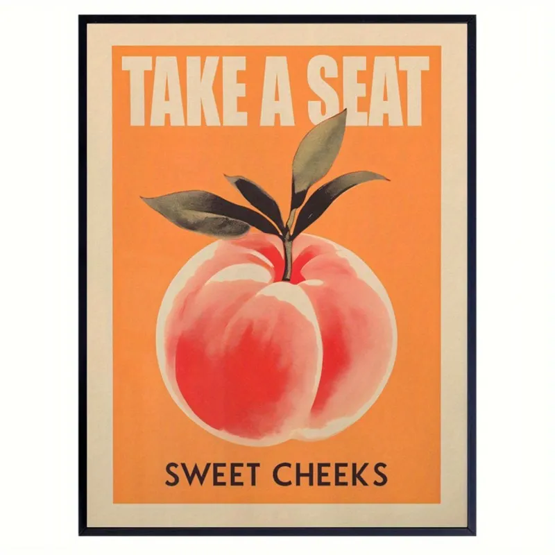 An Art Deco Please Sit Down, Sweetheart Peaches Illustrated Poster ...