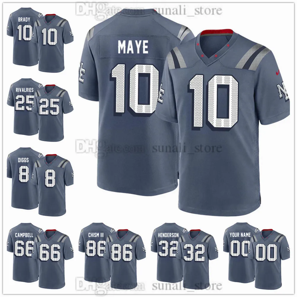 Custom 2026 Men's Rivalries Football Jersey 10 Drake Maye 8 Stefon ...