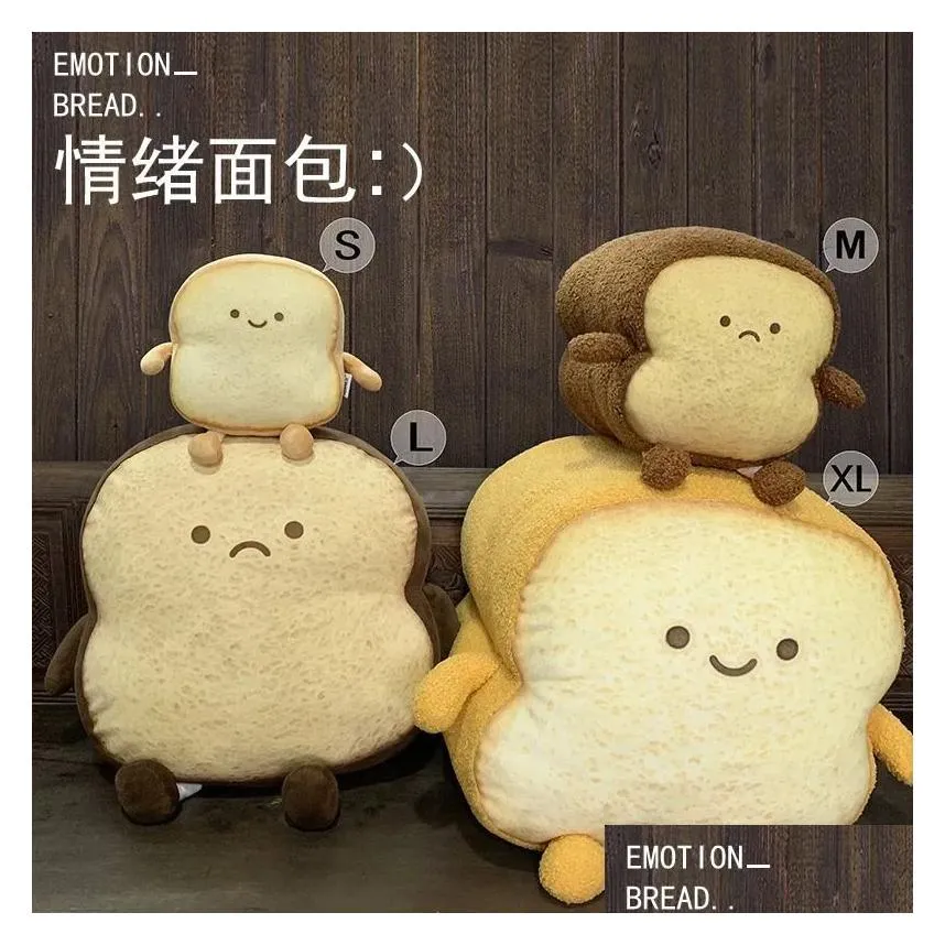 Cute Emotional Bread Bread Barbershop Plush Pillow Cartoon Toast ...