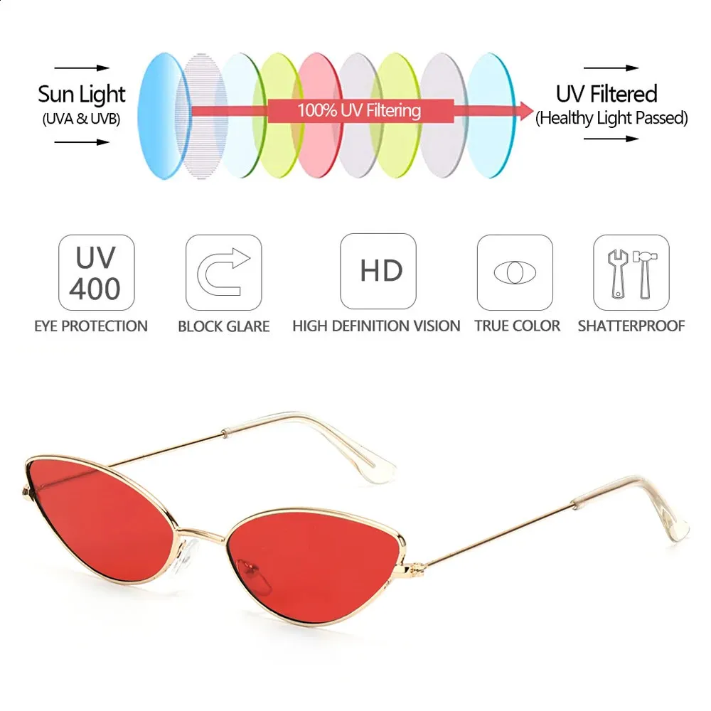 Cute Sexy Cat Eye Sunglasses For Women, Retro Small Black Red Pink Cateye Sun Glasses, Female ...