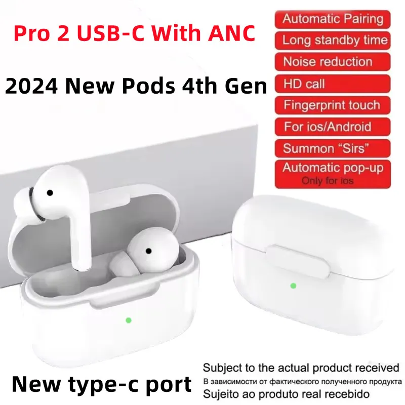 2024 Pods Pro 2 Wireless Bluetooth Airbuds Wireless Earbuds With ANC ...
