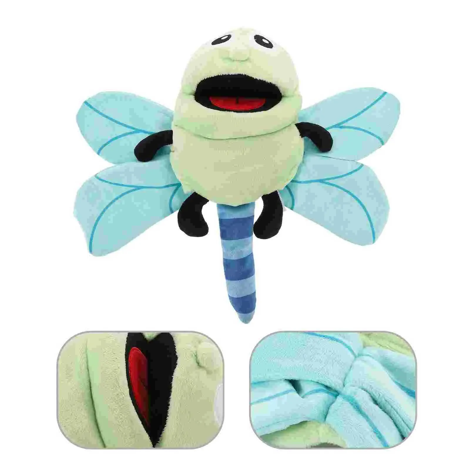 Plush Dragonfly Chameleon Hand Puppet For Kids Role Play Simulation ...