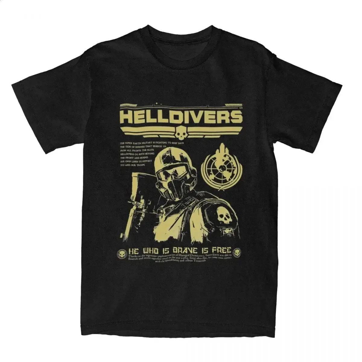 Helldivers 2 Men's Printed Cotton T Shirt Hellfire Club With Fan Art ...