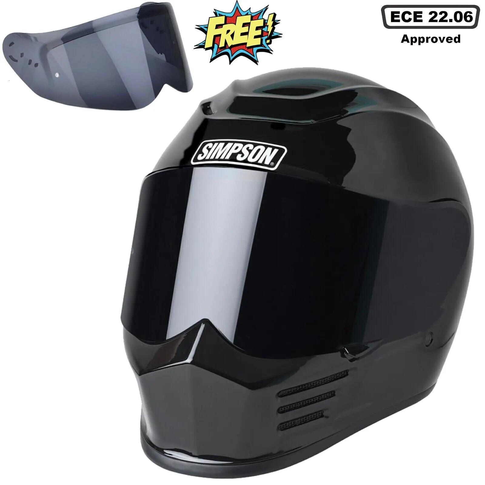 Simpson Speed Full Face Gloss Black Motorcycle Best Motorcycle Helmets ...