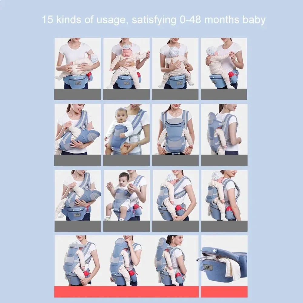 Born Ergonomic Baby Backpack Infant Hipseat Front Facing Kangaroo Wrap ...