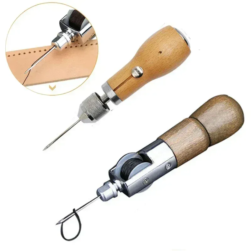Leather Awl Kit with Waxed Thread for Hand Sewing Leather Craft Edge ...