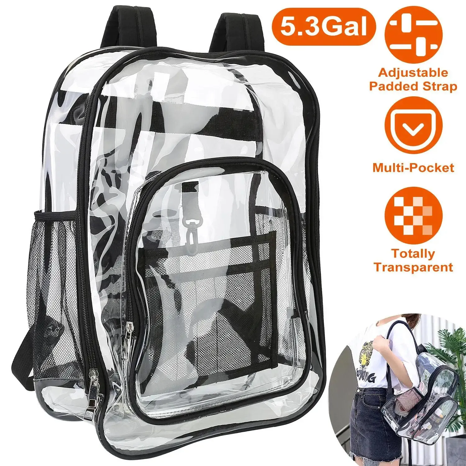 US Heavy Duty Clear Clear Backpack For School |... From Bitystore, $32. ...