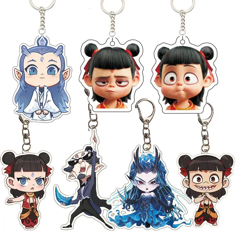 Ne Zha Aobing Anime Keychain Acrylic Action Figure Key Ring For Kids ...