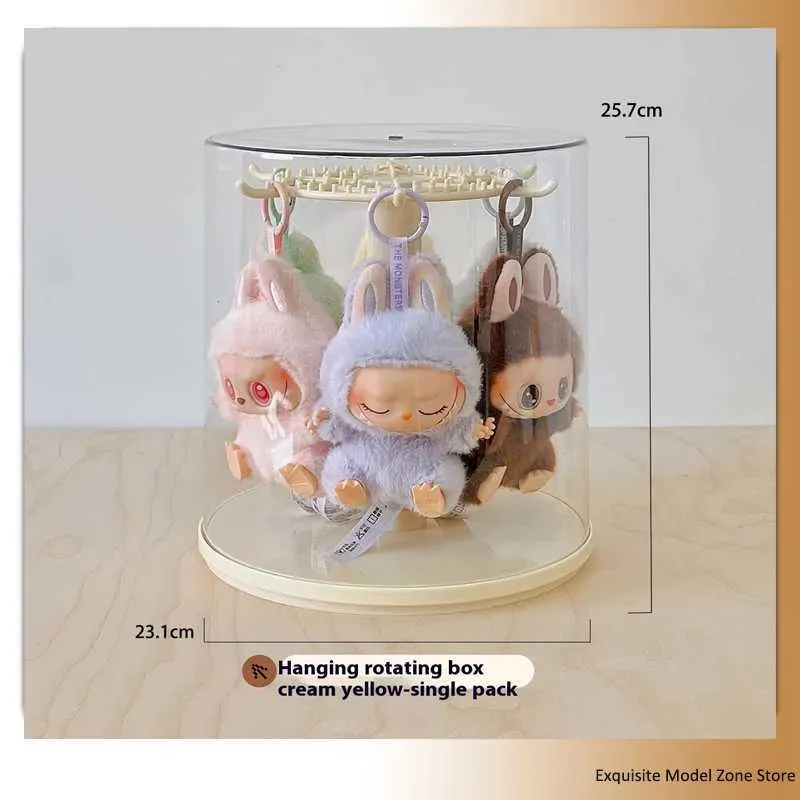 Miniso Labubu Pendant Display Box Rotating Transparent Labubu Doll ...