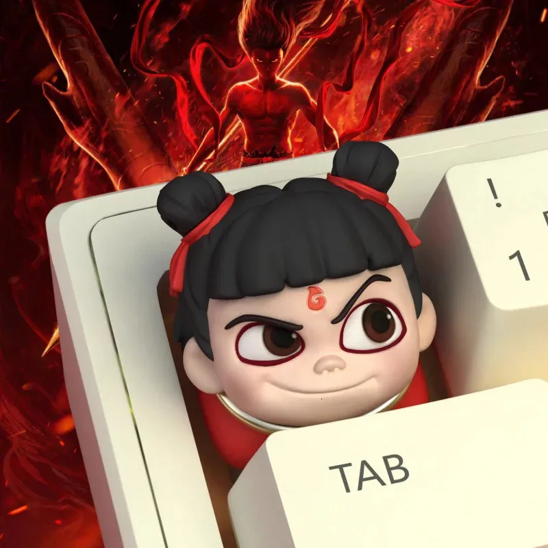 Nezha & Aobing Resin Keycap - Custom Anime Mechanical Keyboard ...