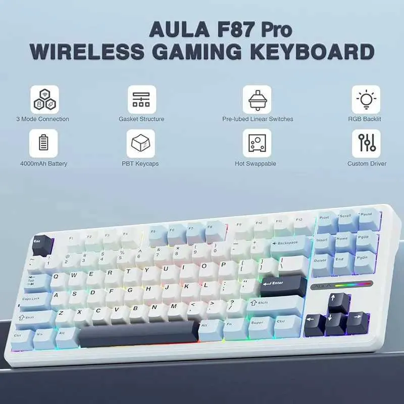 Hot Swap Keyboard 85 Key Wireless Mechanical Gaming Keyboard With ...