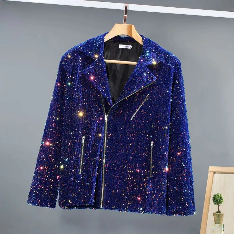 250304 Mens Glitter Jacket Shining Stage Coat With... From Mu02, $49.79 ...