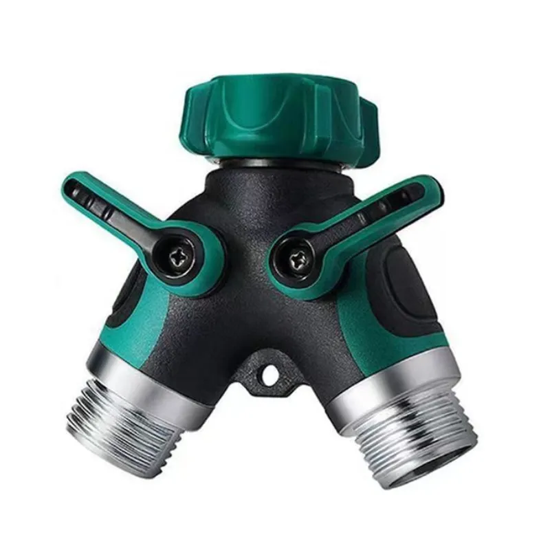 Water Hose Splitter Two Way Hose Connector Y Shape 3/4 Inch Garden Tap ...