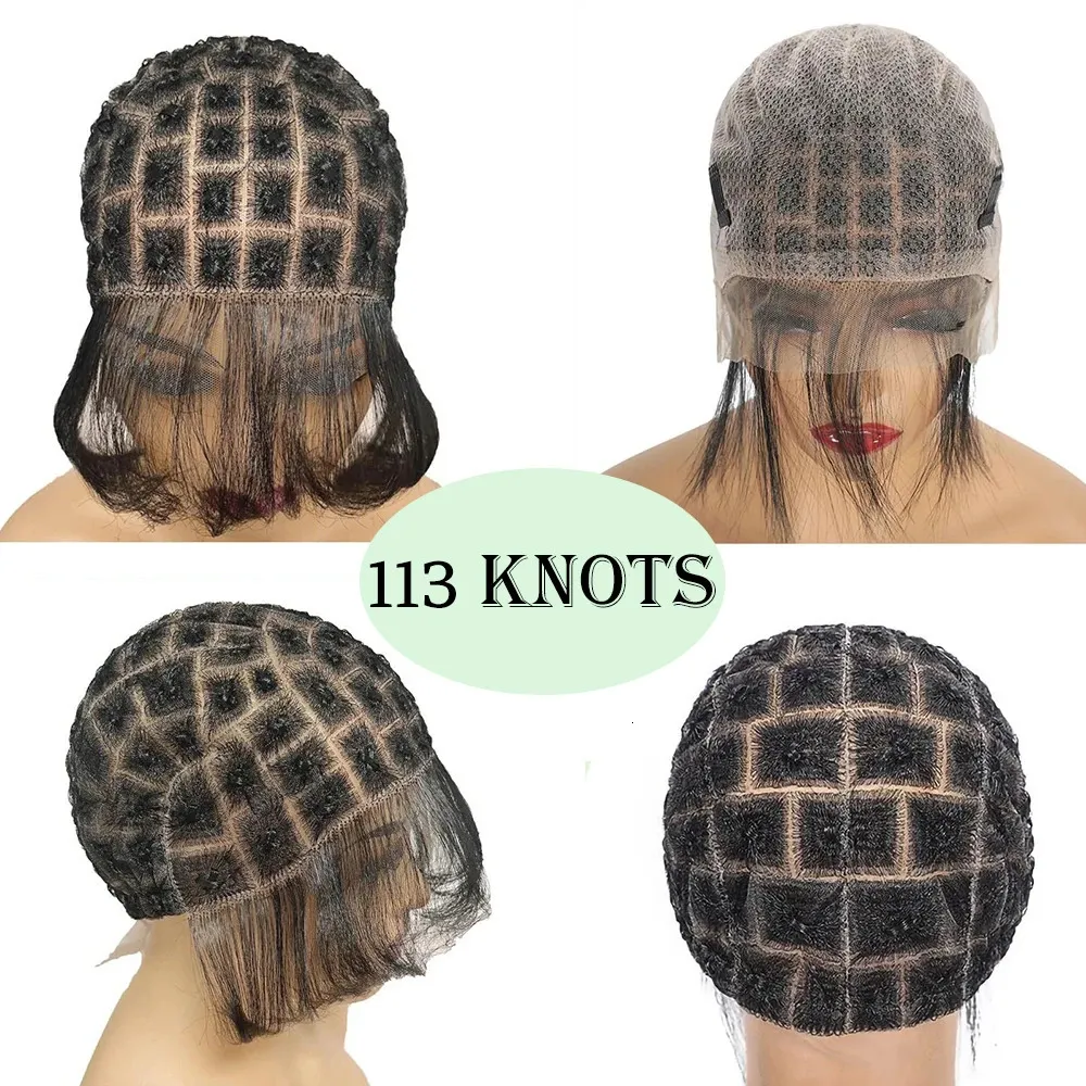 Pre Knot Full Lace Cap Knotless Box Braid Double Lace Wig Cap For Black ...