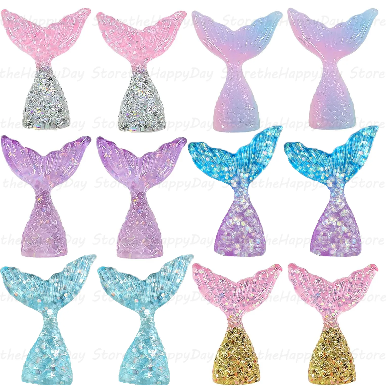 Mermaid Tail Cake Toppers Acrylic Mermaid Tail Cupcake Topper For ...