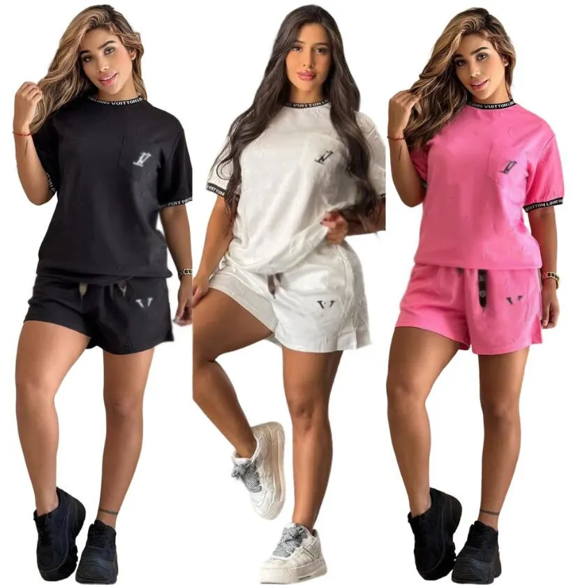 Summer New Women's Tracksuits Luxury Brand Casual Sports Suit T Shirt ...