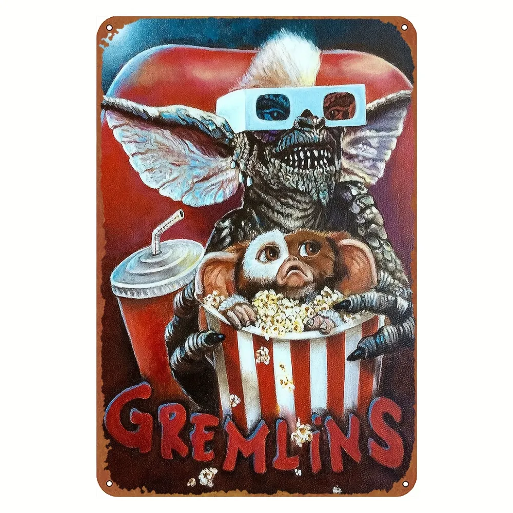 Gremlins Poster Metal Sign Vintage Horror Movie Wall Decor For Cafe Bar ...