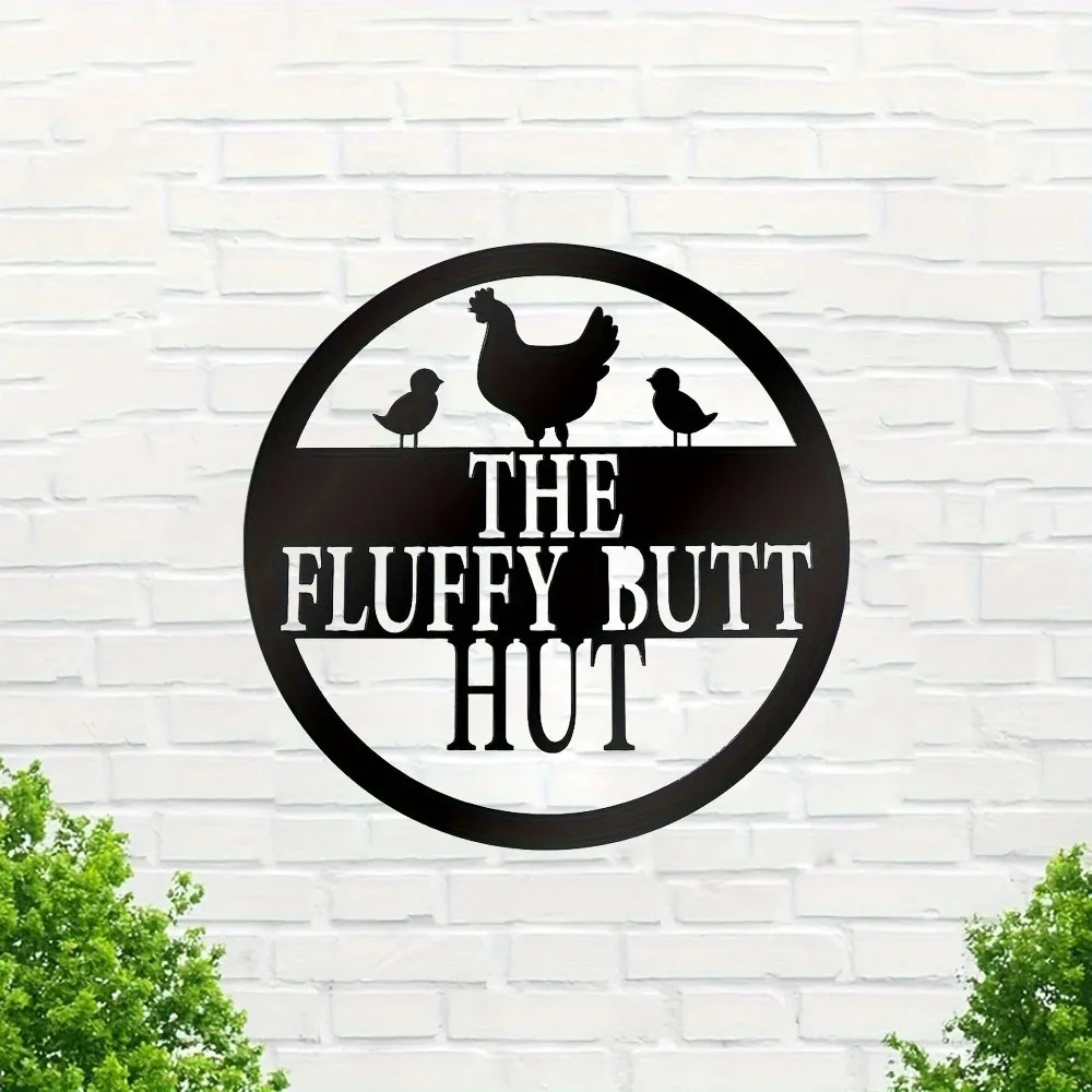 Funny Door Signs Furry Butt Cottage Chicken Coop Metal Sign Humorous ...