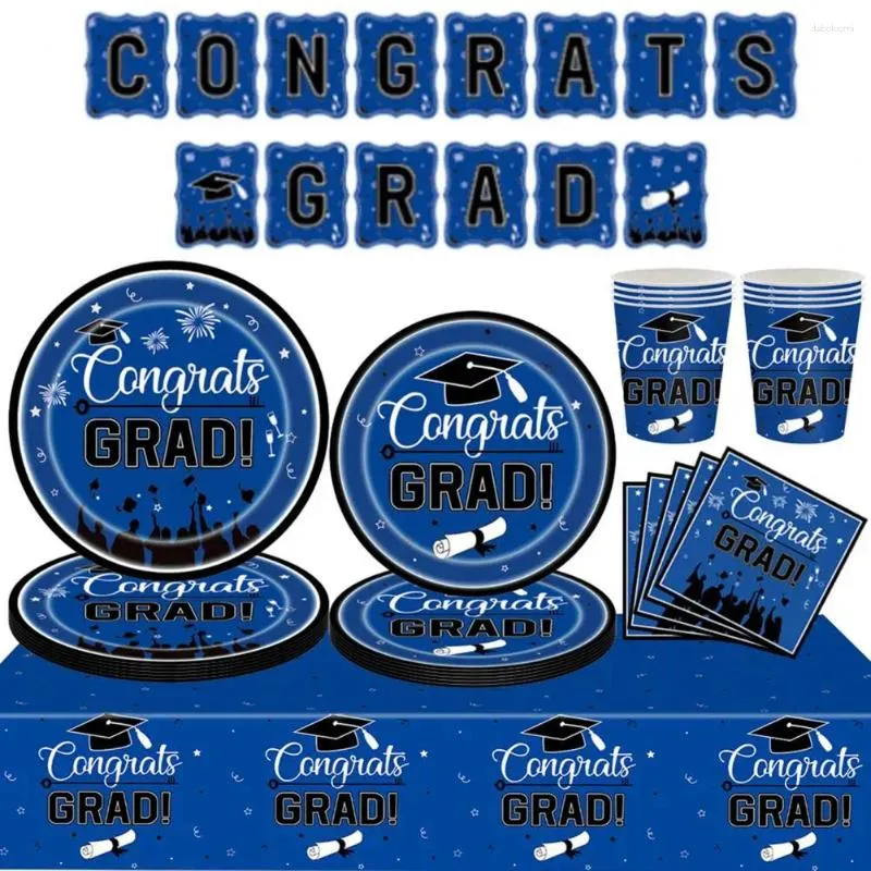 Graduation Party Tableware Set - Congrats Grad Disposable Paper Plates ...