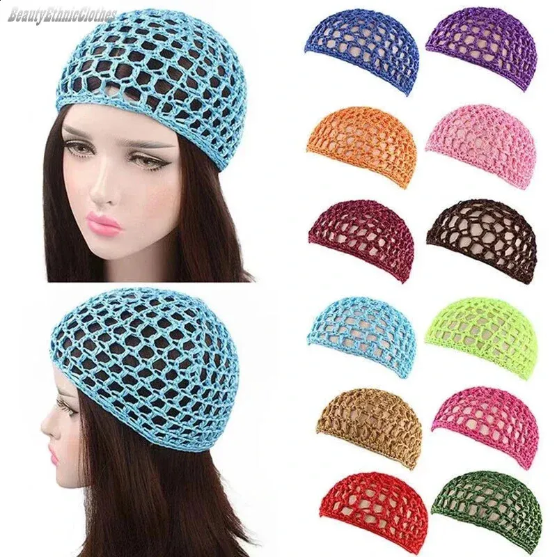 Candy Color Mesh Netted Hair Cap: Breathable Crochet Snood Night Head ...