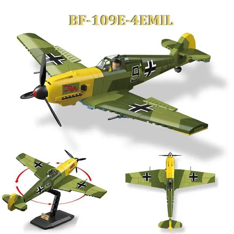 WW2 Fighter Argos Building Blocks Model Army Bricks BF 109E 4EMIL ...