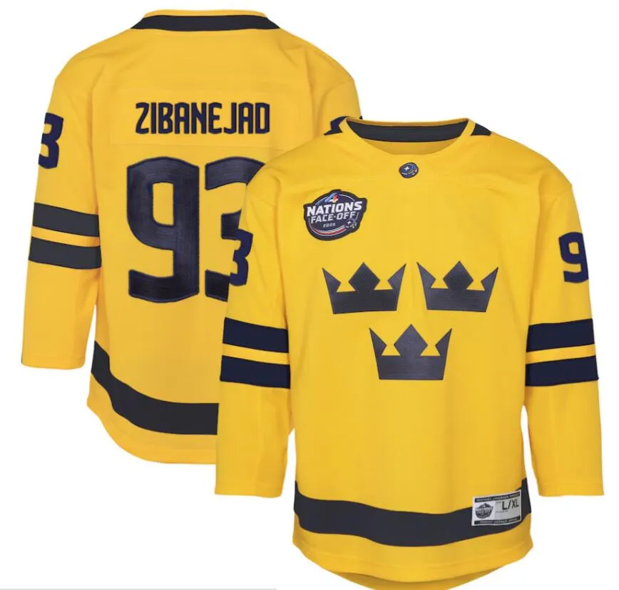 Custom Sweden 4 Nations Face Off 2025 Hockey 65 Erik Karlsson Jersey 30 ...