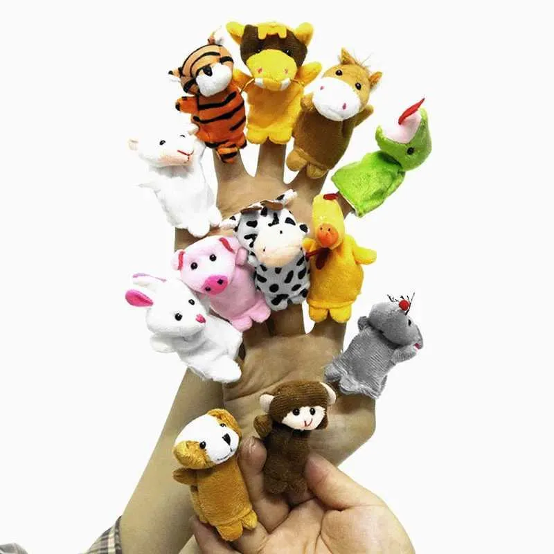 W250306 Mini Animal Finger Puppets Set Zodiac Family Toys For Boys And ...