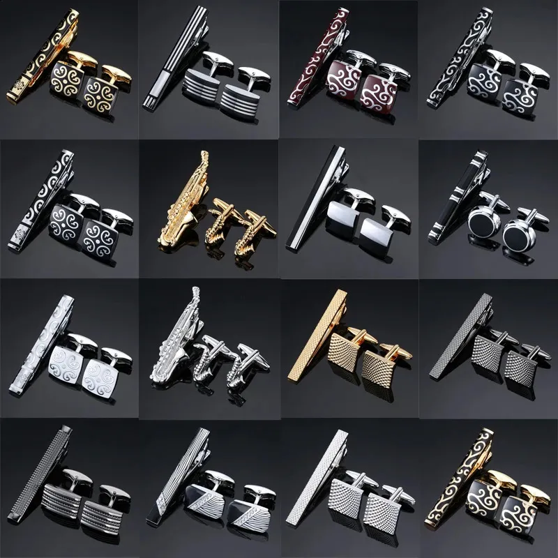 High Quality Cuff Links Necktie Clip For Tie Pin Mens Gift Classic ...