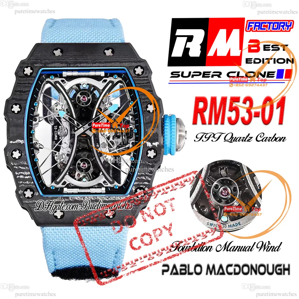 53 01 Pablo MacDonough Manual Wind Real Tourbillon Mens Watch RMF Black ...