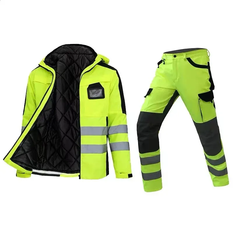 High Visibility Cotton Winter Anti Cold Safety Reflective Clothing Road ...