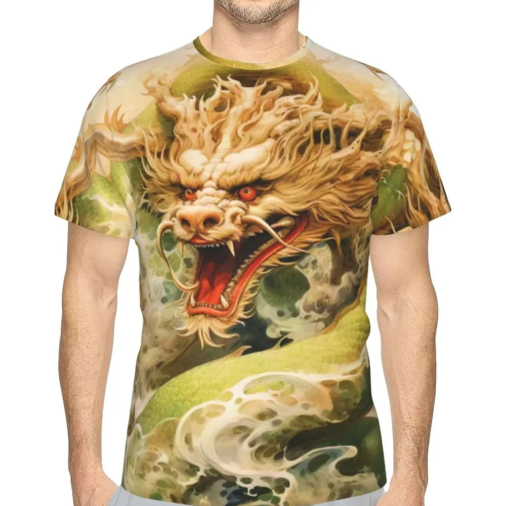 Wholesale Mens Fantasy Dragon 3D Printed T Shirts Mythical Graphic Crew ...