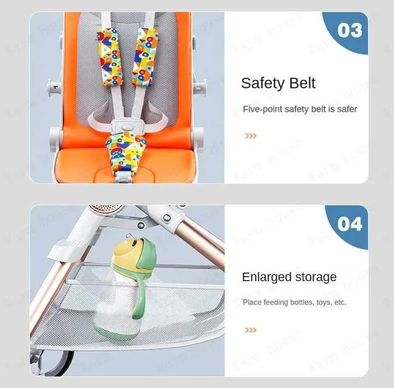 Lightweight High View Stroller, Portable Folding Sit and Lay Down Baby ...