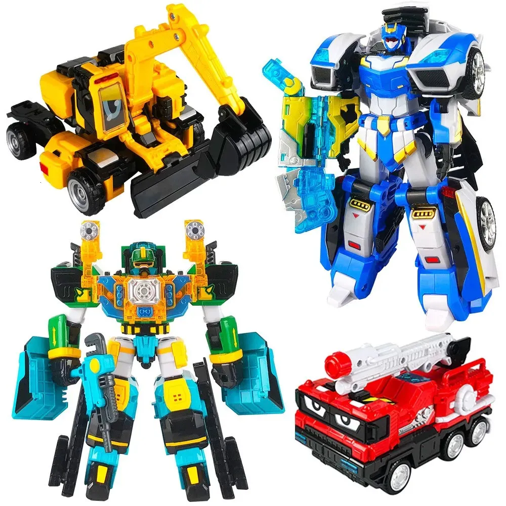 Metal Cardbot Fire Engine HEAVY IRON Trailer Cargo Truck Transforming ...