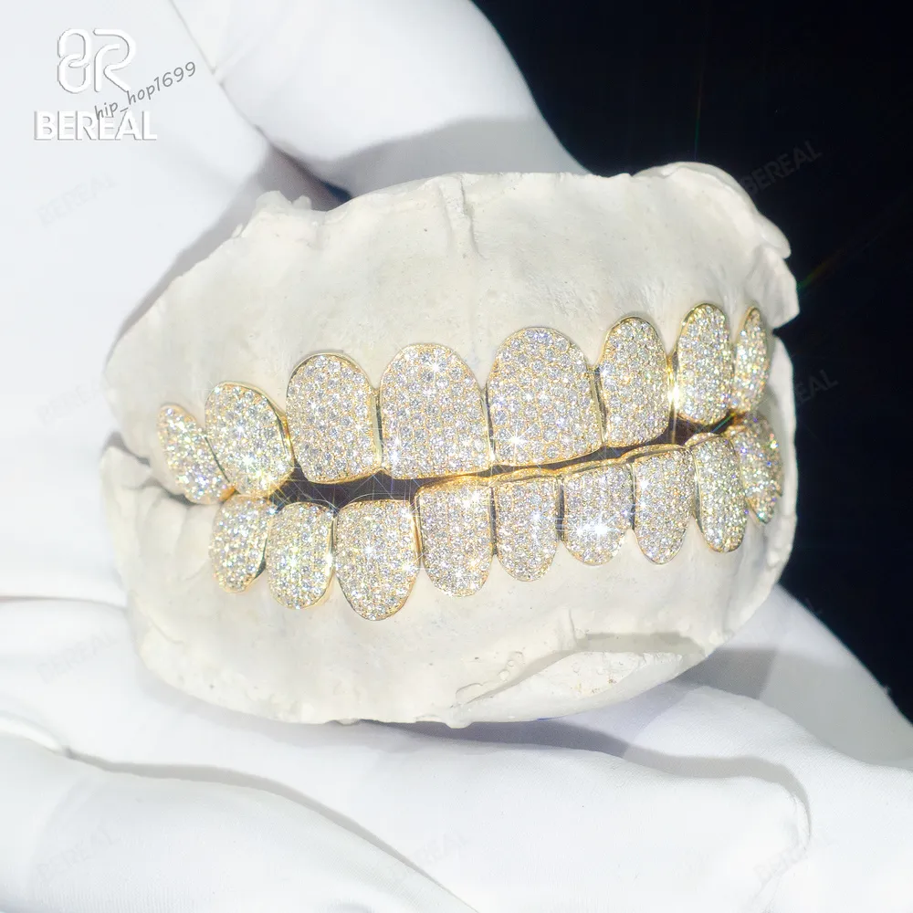 Iced Out Style: Solid Gold Hip Hop Teeth Pendant With Brilliant Cut ...