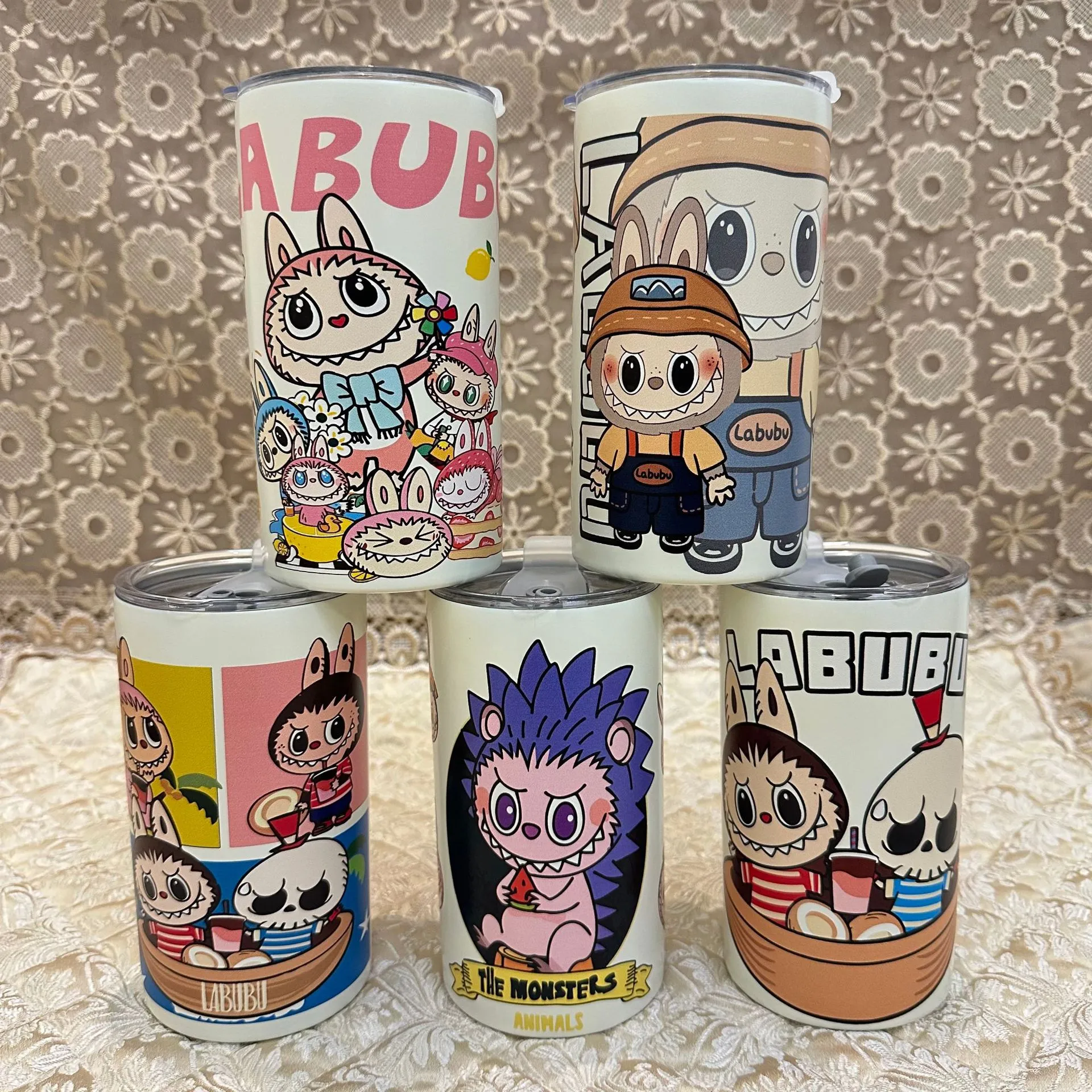 Labubu 3D Printed Bubba Thermos Mug High Value American Coffee Cup With ...