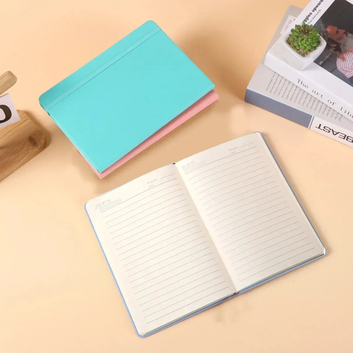 A5 Ruled Notebook Journal for Writing, Hardcover Leather Notebook for ...