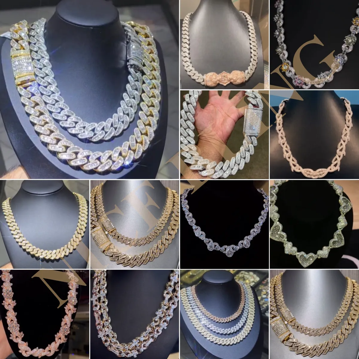 Custom Iced Out Moissanite Diamond Hip Hop Bracelet for Men, Silver ...