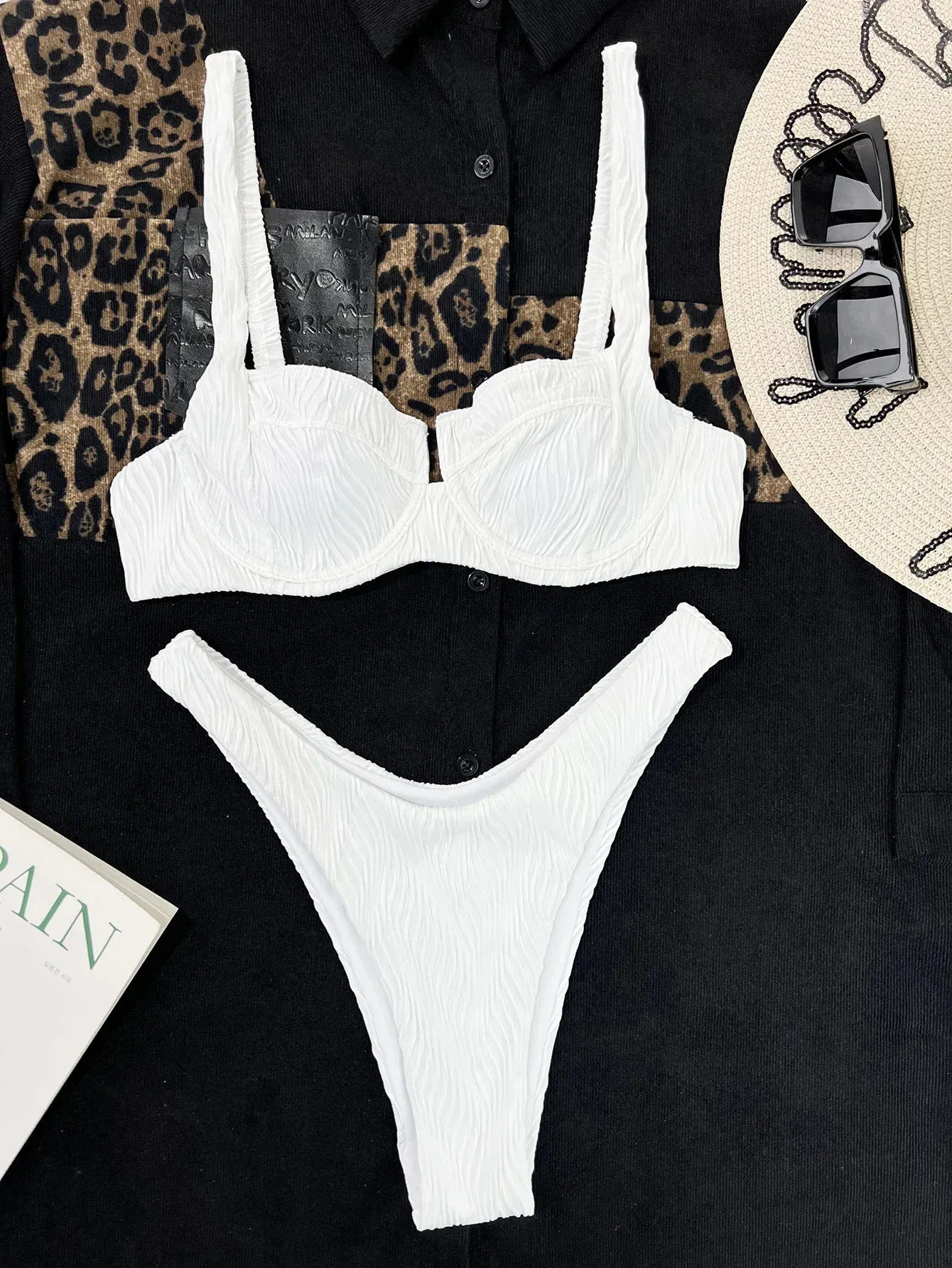 Solid White Two Piece Swimsuits For Women Underwire... From Lu01, $11. ...