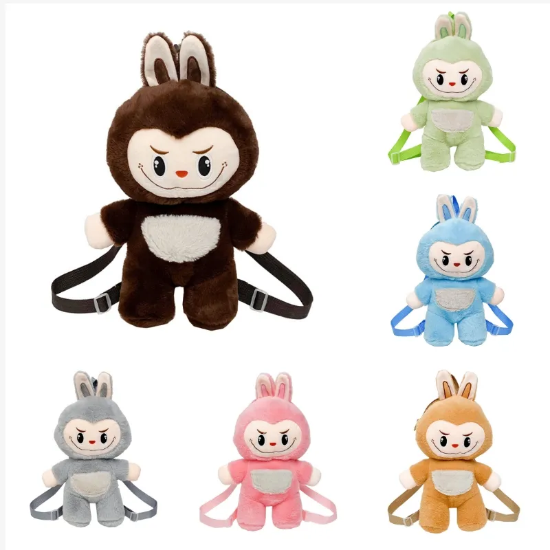 Labubu Hot POP MART Plush Miniso Backpack Soft Stuffed Toy Bag For Kids ...