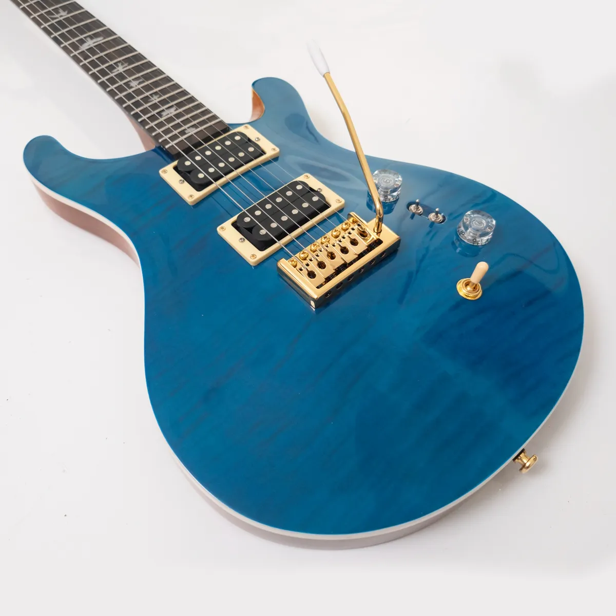24 Fret Electric Guitar With Flame Maple Top, Coil Split, And Tremolo ...